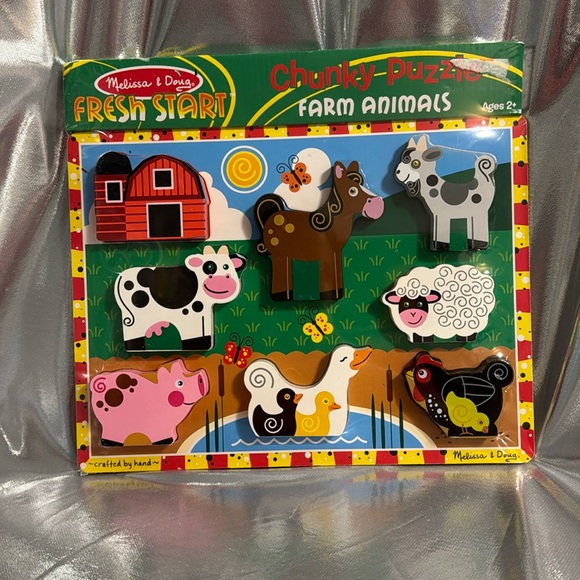 Melissa & Doug | Toys | Melissa Doug Fresh Start Farm Animals Chunky ...